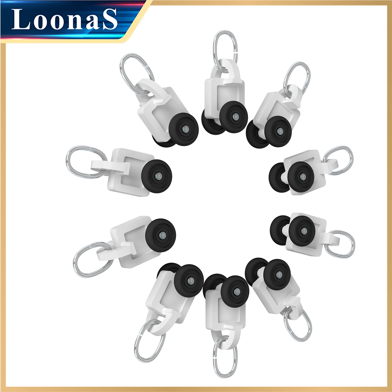 Loonas Alumimum Track Rail Glider Curtain Accessories Wheel Roller ...