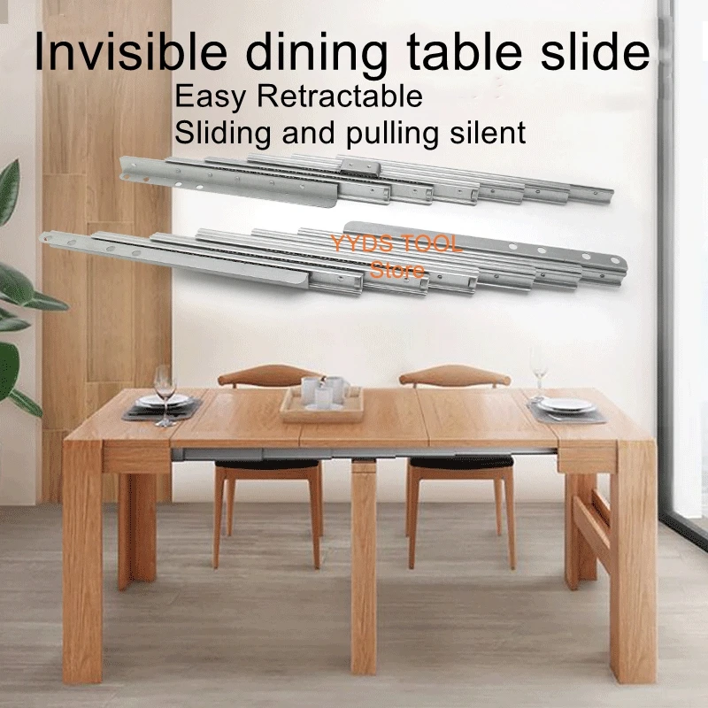 Folding-extension-dining-table-telescopic-guide-sliding-aluminum-alloy ...
