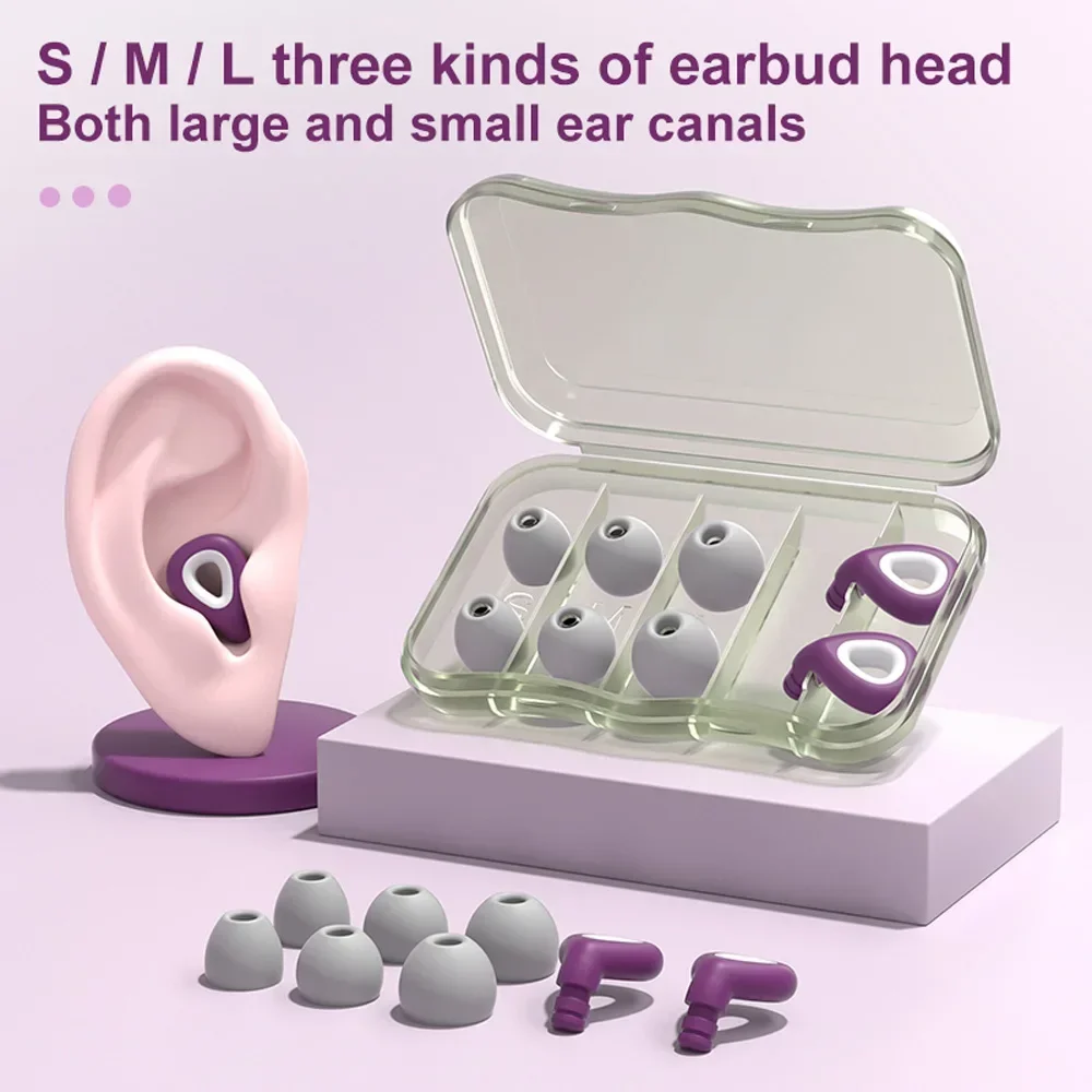 Sleeping-Silicone-Earplugs-Noise-Reduction-S-M-L-Multiple-Size-Earplug ...