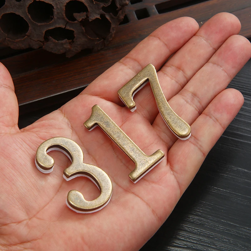 New 1PC Bronze Color Door Number With Backing Adhesive House Number ...
