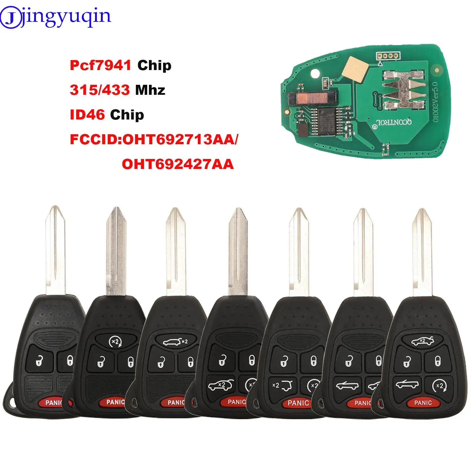 jingyuqin-Car-Remote-Key-Fob-pcf7961-ID46-Chip-OHT692427AA-For-Chrysler ...