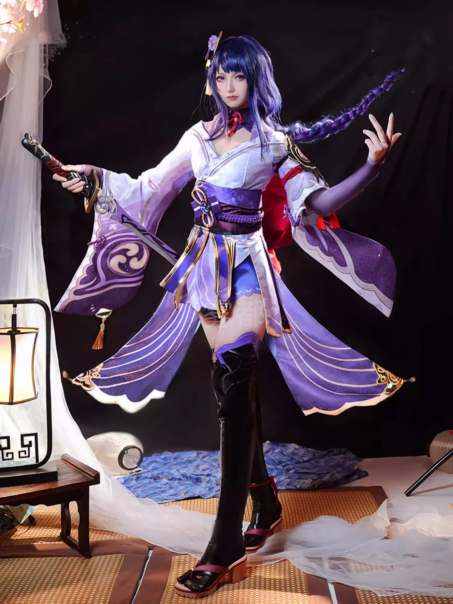 Genshin-Impact-Raiden-Shogun-Cosplay-Costume-Wig-Uniform-Full-Set-Game ...