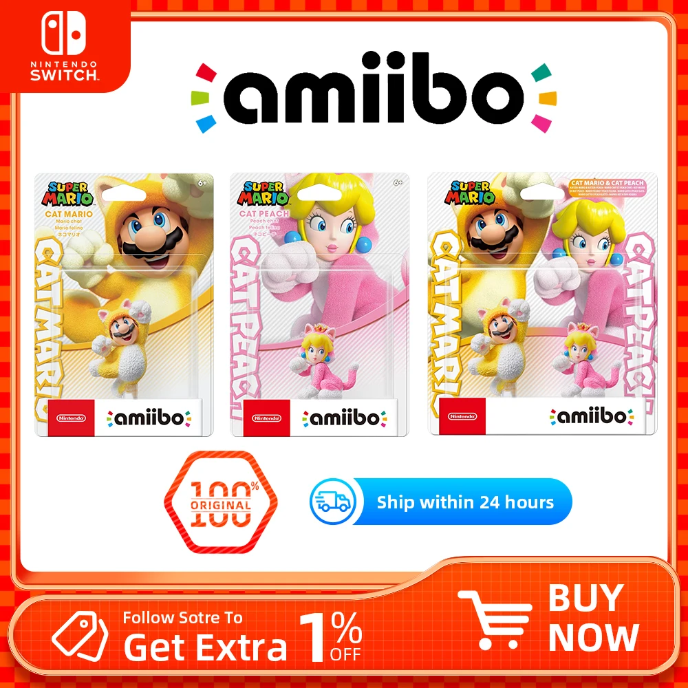 Nintendo-Amiibo-gato-Melocot-n-gato-Mario-para-Nintendo-Switch-juego ...
