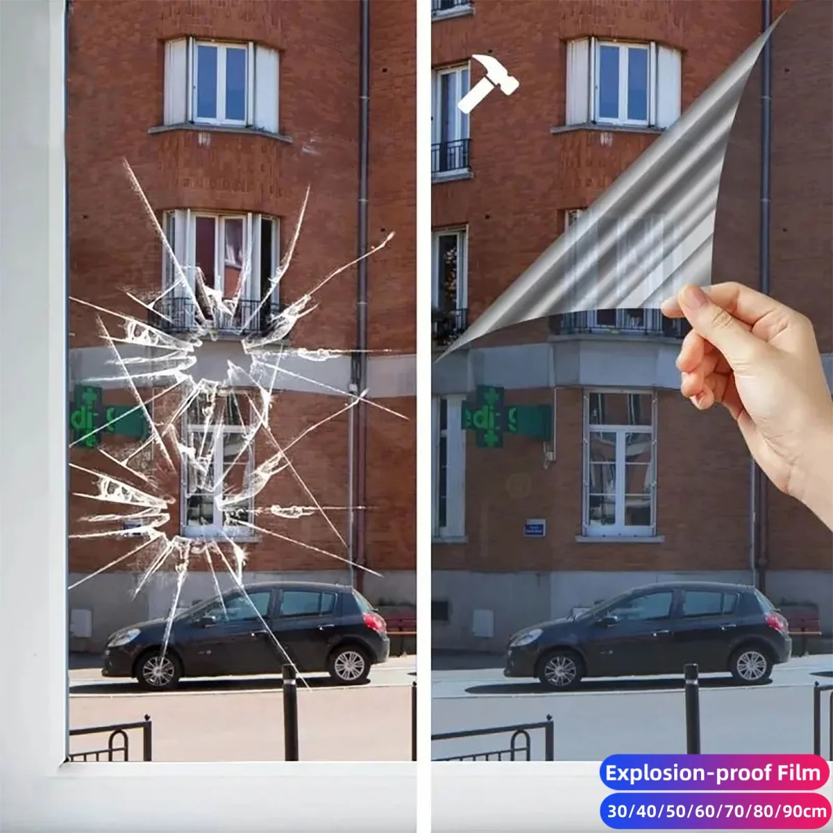 2mil Clear UV Security Safety Window Film Shatterproof Explosion Proof ...