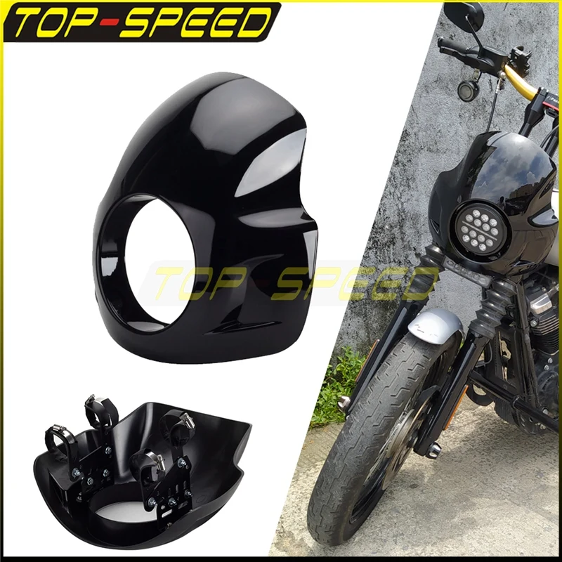 Universal Cafe Sport Fairing 5 3/4" Outlaw Headlight Fairing For Harley ...