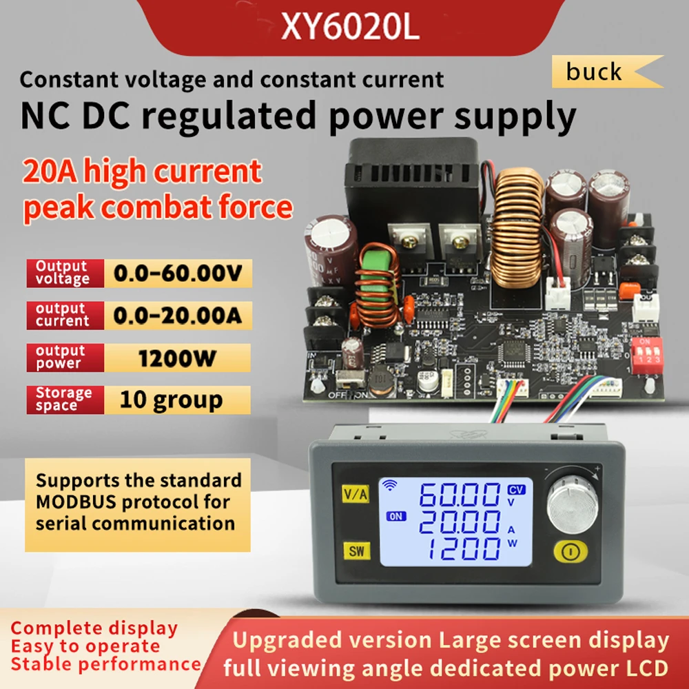 CNC 가변 DC 전압 조정기 보드 XY6020L 20A 1200W DC 6V 70V ~ 0 60V, CV CC 스텝 다운 전원 공급 장치 모듈| | - AliExpress
