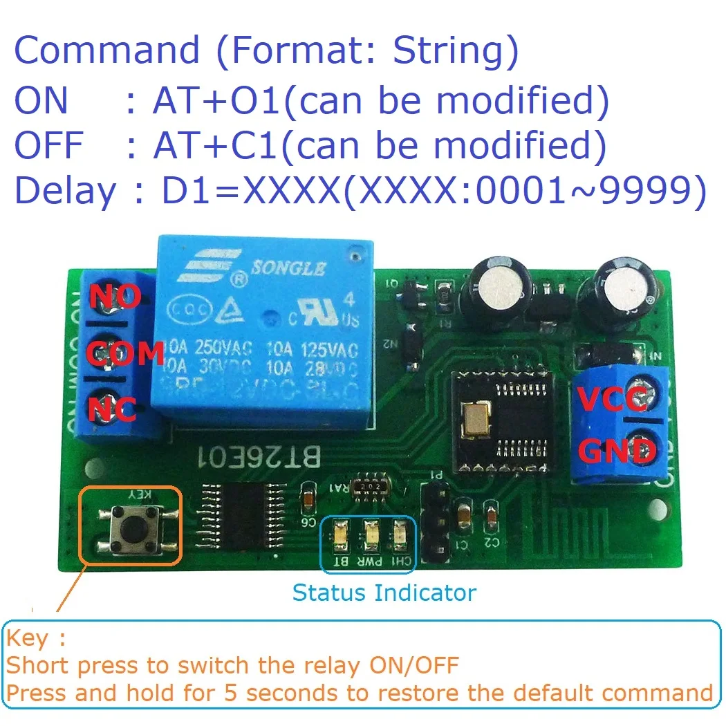 Dc 12v Ios Android Bluetooth Ble Relay 2.4g Rf Remote Control Iot Module Command Customization ...