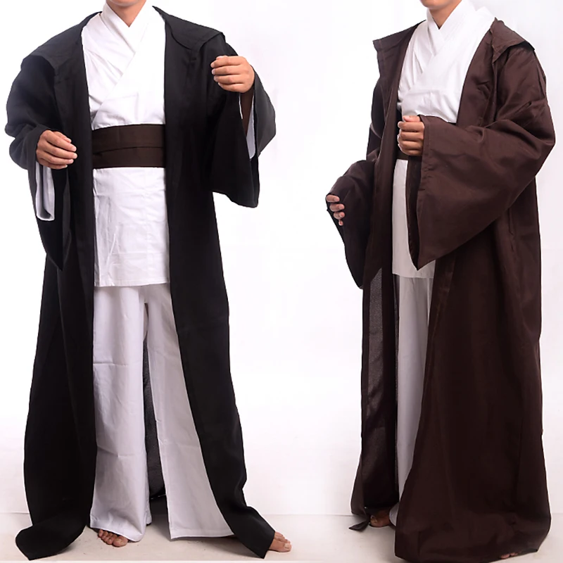 Cosplay-Robe-Costume-Unisex-Hooded-Robe-Black-Brown-Cloak-Cape ...