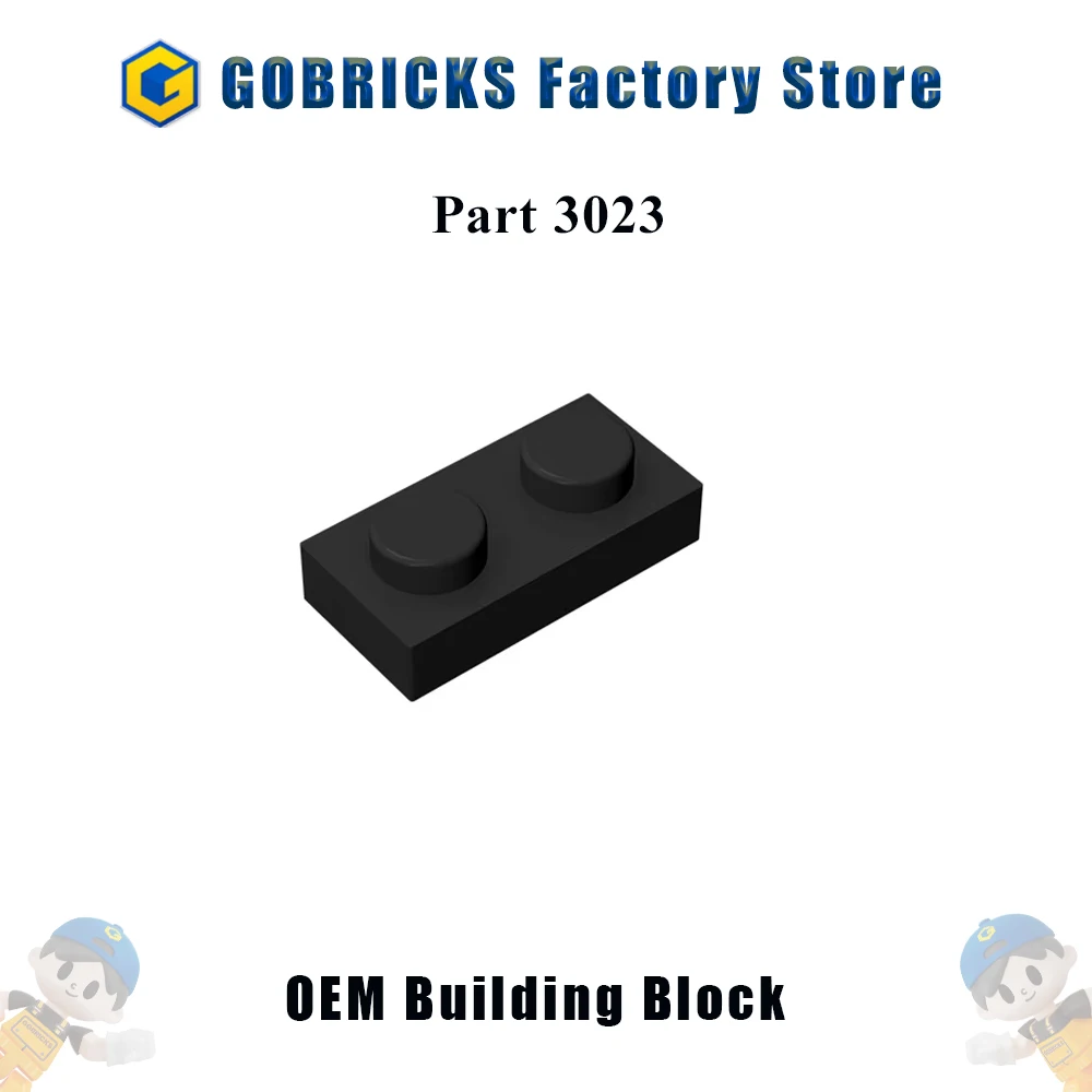 Gobricks 10PCS MOC Building Blocks Parts Plate 1 x 2 Dots Educational ...