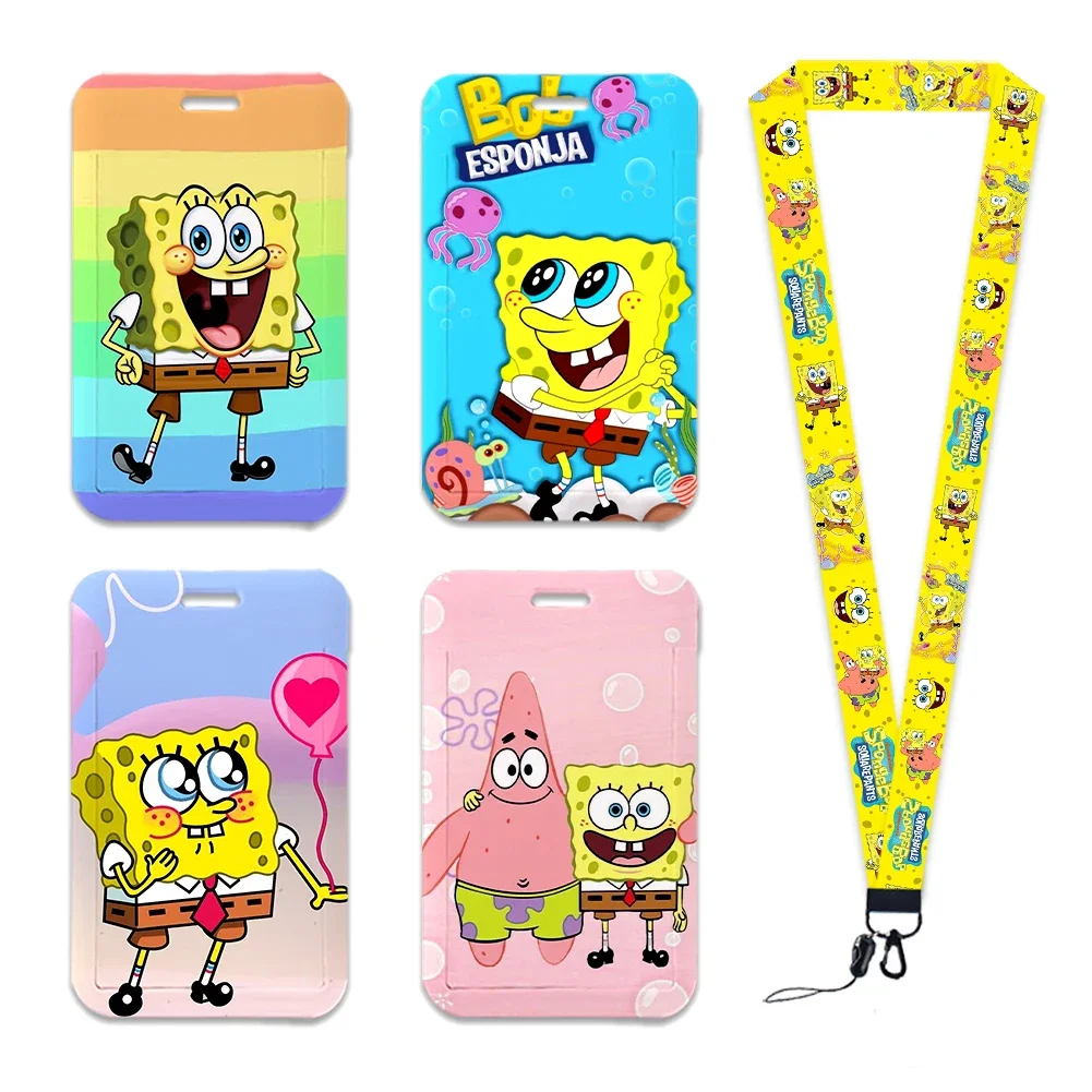 Cartoon-SpongeBob-Cute-Lanyard-Card-Holder-Student-Hanging-Neck-Phone ...