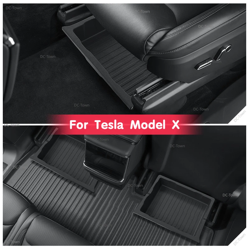 Underseat Storage Box for Tesla Model X Car Seats Drawer TPE Hidden ...
