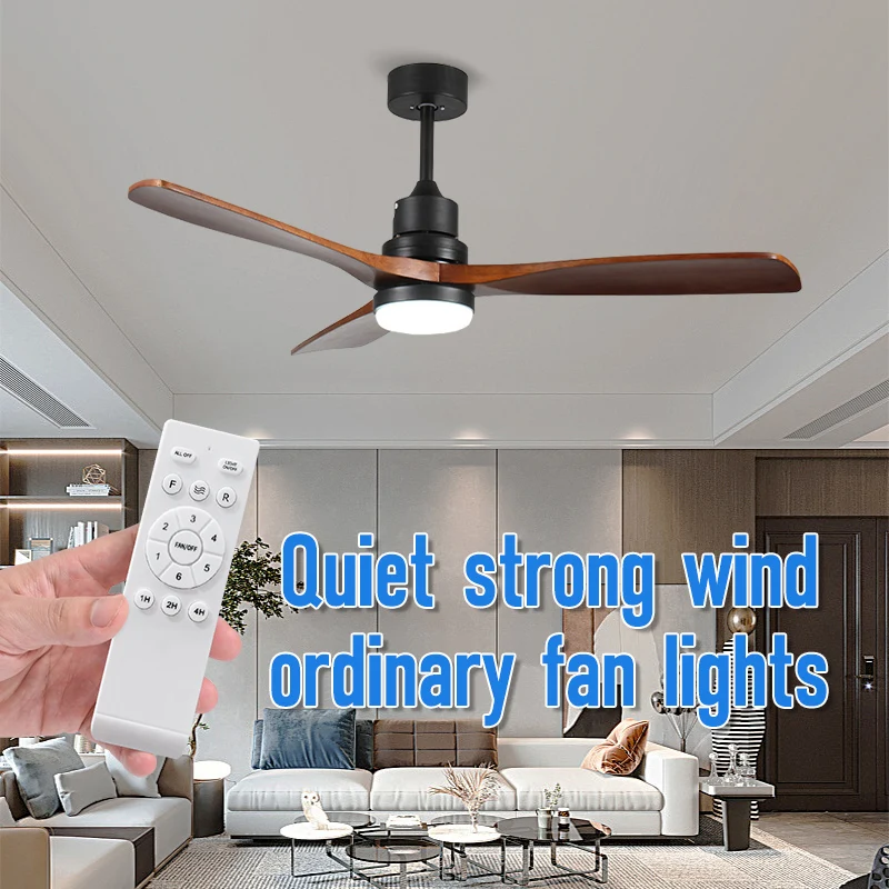 Indoor-embedded-wooden-modern-ceiling-fan-with-remote-control-dimmable ...