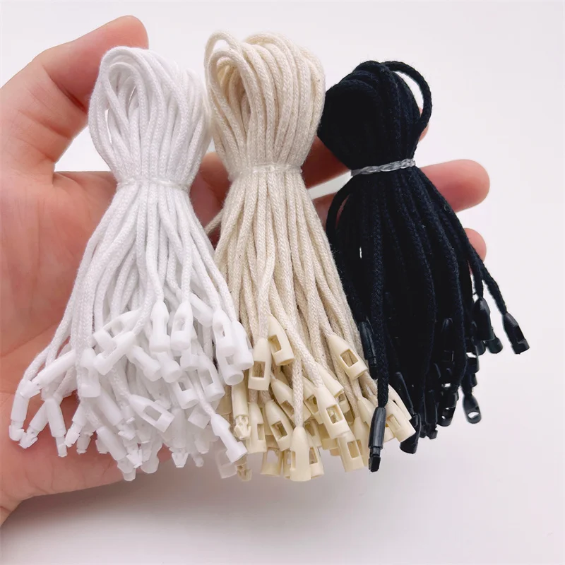 500pcs-20cm-Woven-Cotton-String-Clothing-Label-Plastic-Snap-Lock-Pins ...