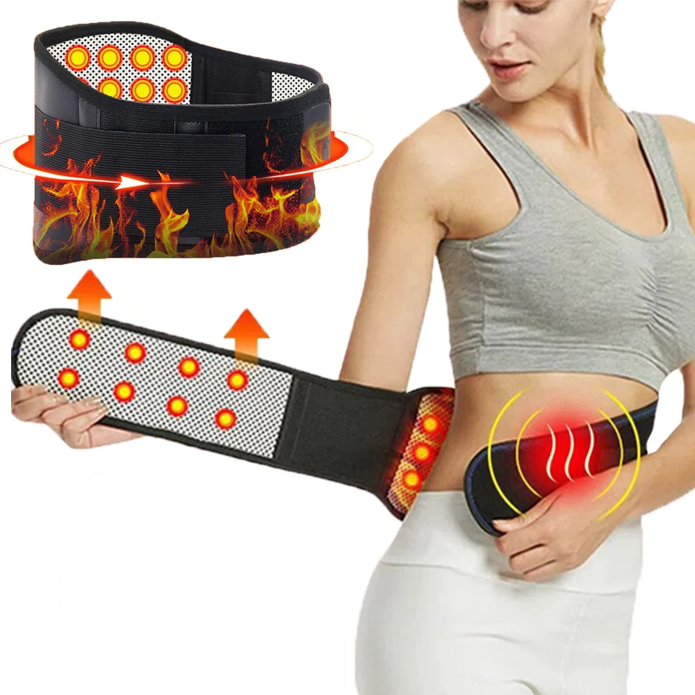 1PCS Adjustable Heating Lower Back Brace Support Belt with Magnetic ...