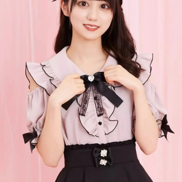 Blouses-Women-Sweet-Lolita-Fashion-All-Match-Japanese-Summer-Y2k-Aesthetic-Ruffled-Bow-Shirts ...