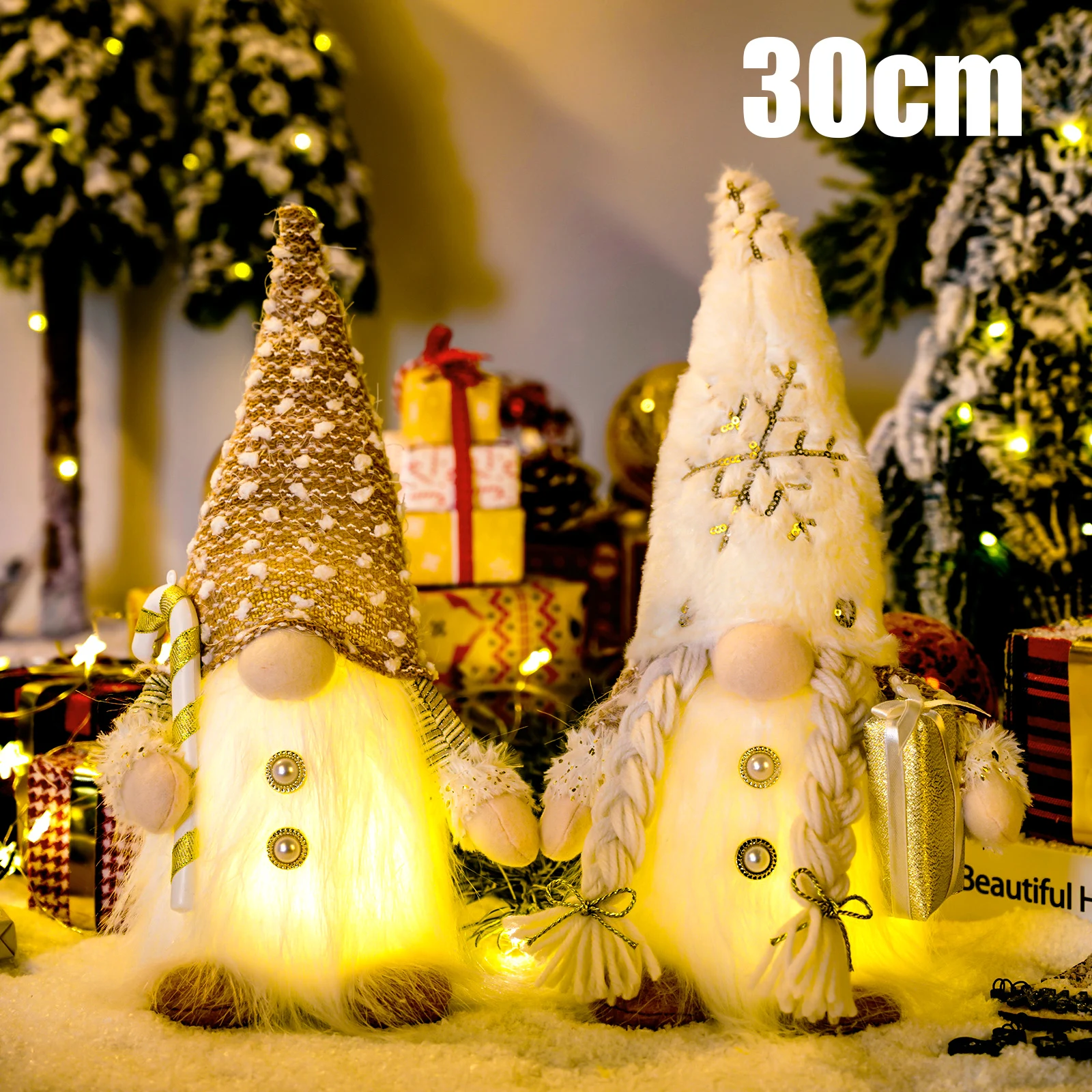 30cm-Glowing-Gnome-Christmas-Decorations-2024-Faceless-Plush-Dolls-elf ...