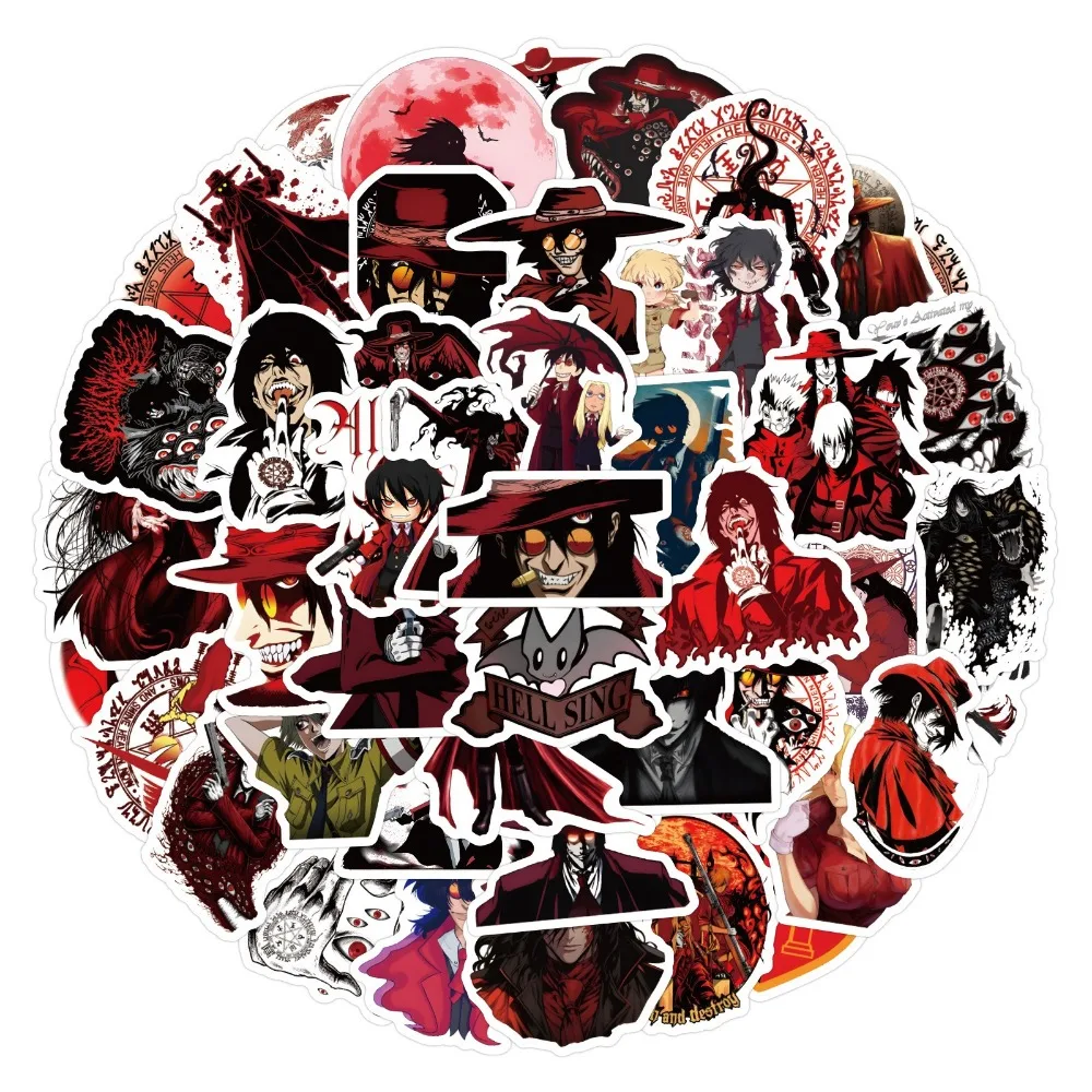 10-60Pcs-Anime-Hellsing-Stickers-Graffiti-for-Laptop-Luggage-Motorcycle ...