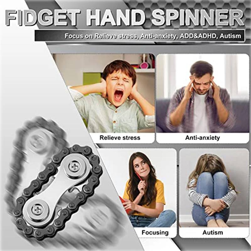Chain-Tooth-Flywheel-Fidget-Spinner-Antistress-Anxiety-Metal-Bike ...