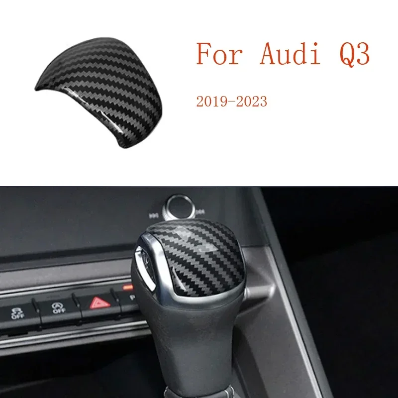 ABS carbon fibre Car Gear Head Shift Knob Cover Decorative for Audi Q3 ...