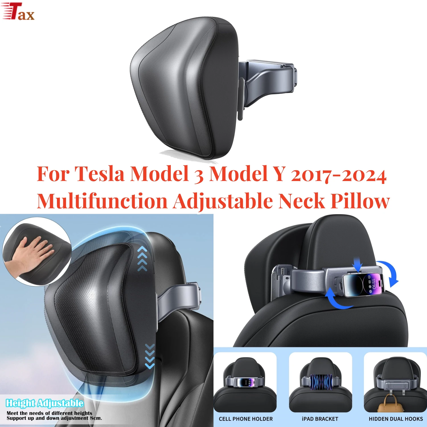Adjustable-Headrest-Pillow-Neck-Pillow-For-Tesla-Model-3-Model-Y-2017 ...
