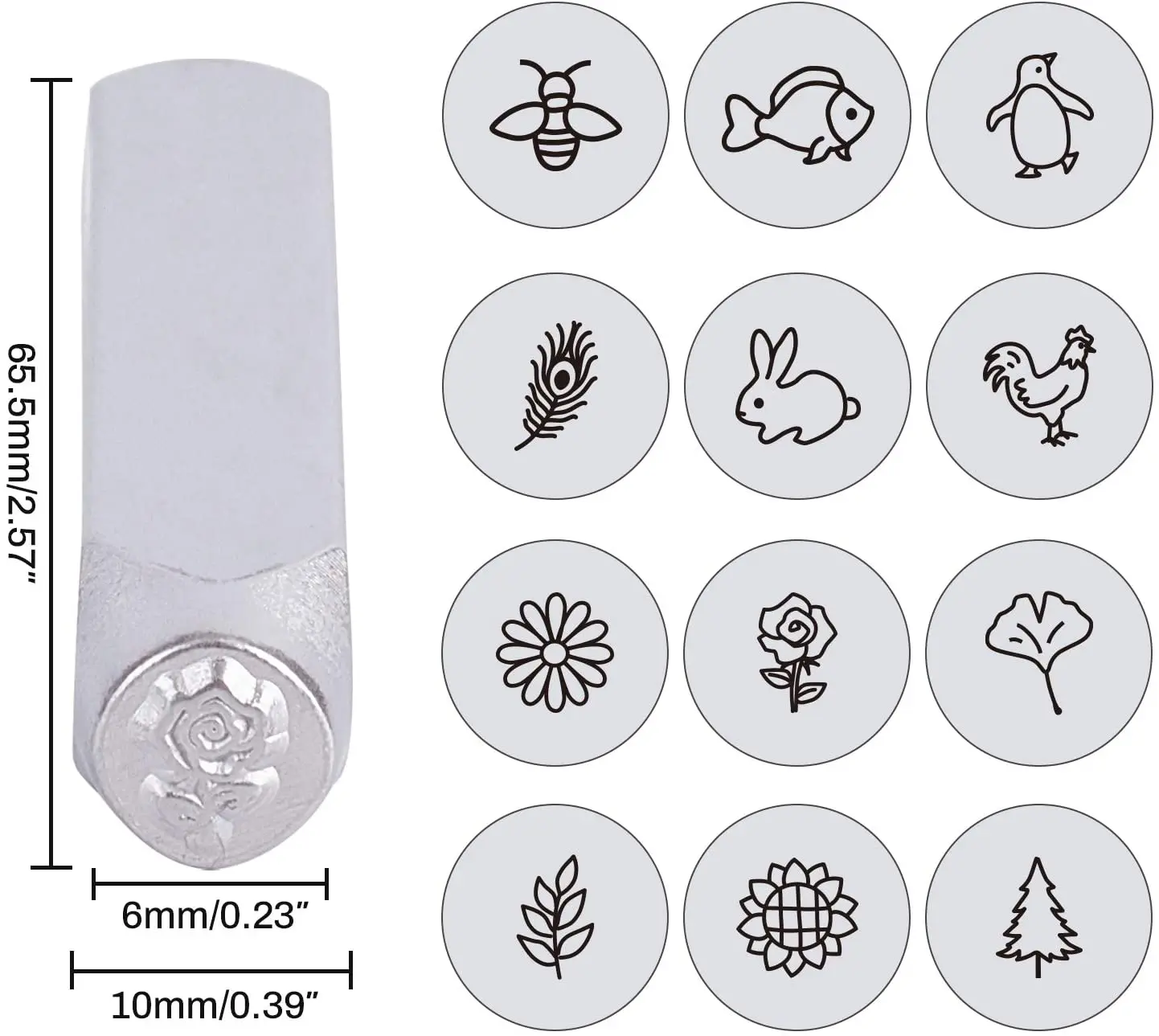 6mm Metal Stamping Tools BENECREAT 12-Pack Metal Stamping Tools - 6mm ...