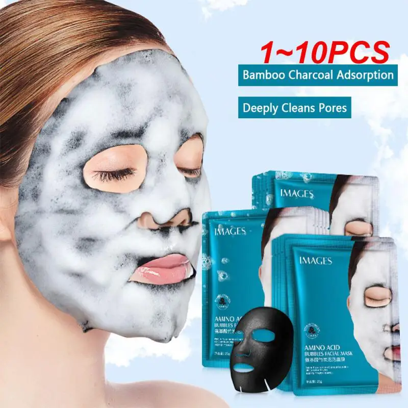 1-10PCS-Oxygen-Bubble-Mask-Black-Sea-Salt-Moisturizing-Bubble-Facial ...