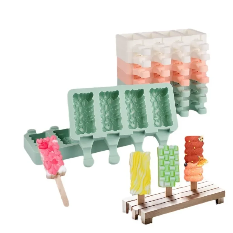 4-6-Hole-Silicone-Ice-Cream-Forms-Popsicle-Molds-DIY-Homemade-Dessert ...