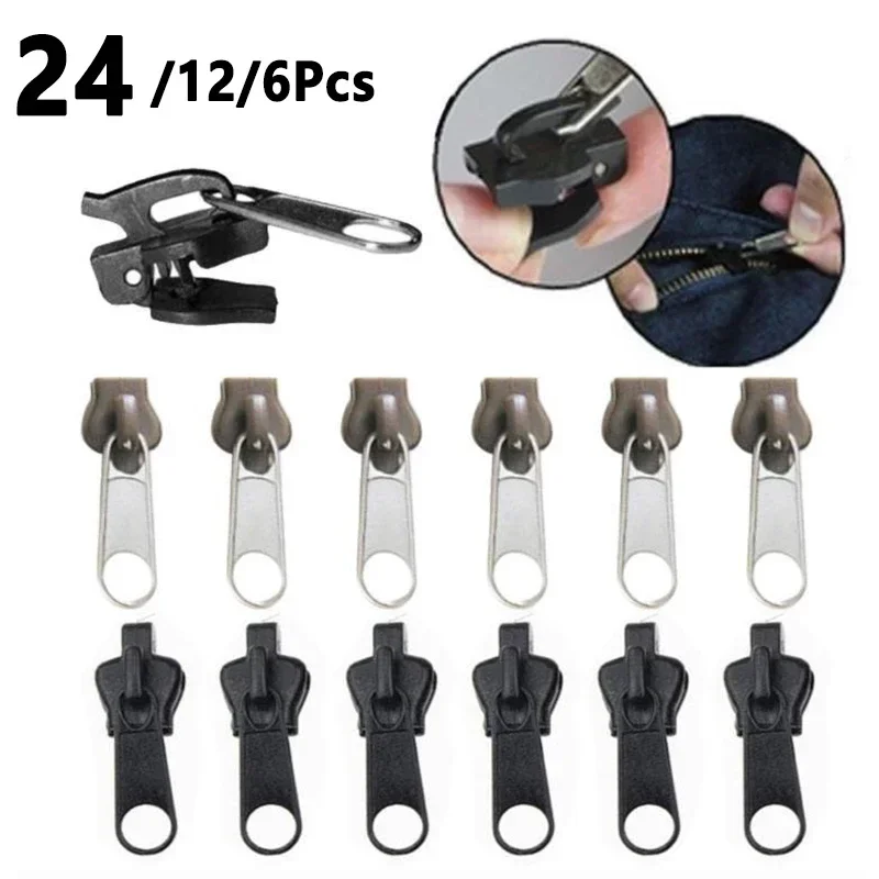 New-24-12-6pcs-Instant-Zipper-Universal-Instant-Fix-Zipper-Repair-Kit ...