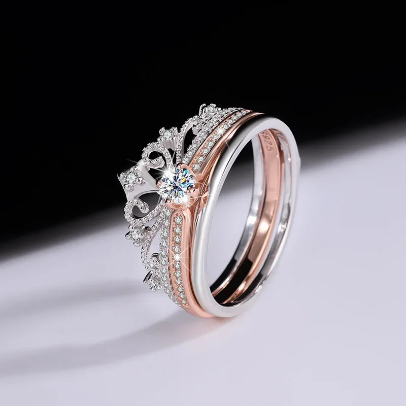 New-Fashion-Princess-Crown-Ring-Set-Women-Light-Luxury-Temperament ...