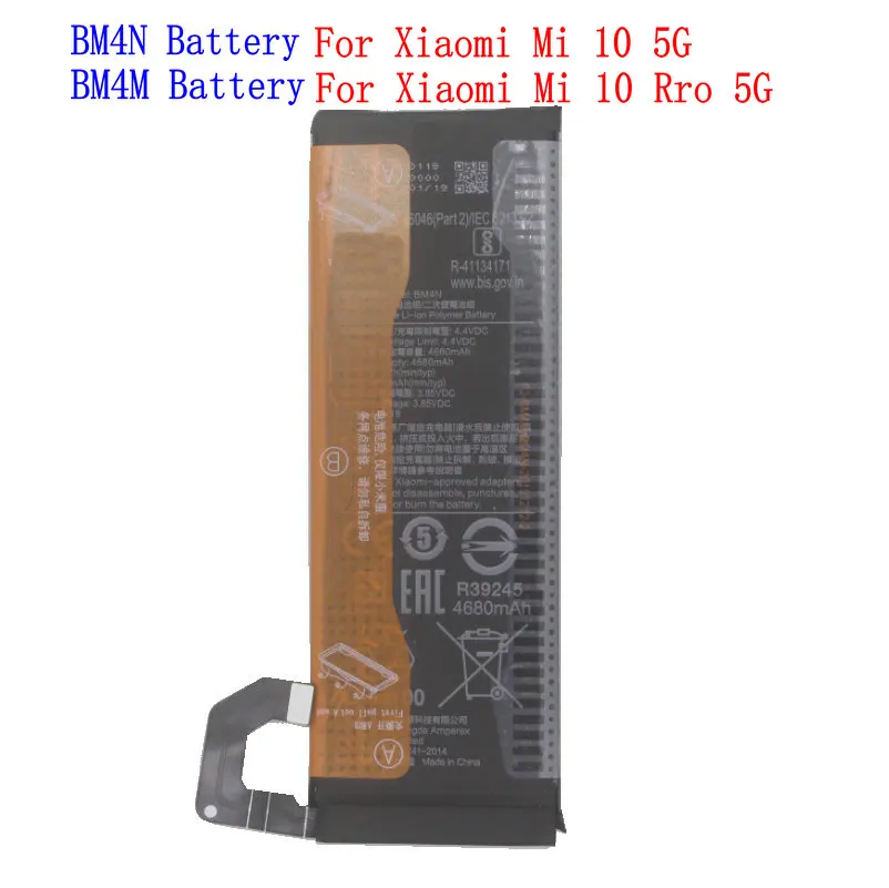1x BM4M BN4N Replacement Battery For Xiaomi Mi 10 Pro 5G BM4N For Xiaomi Mi10 5G Batteries