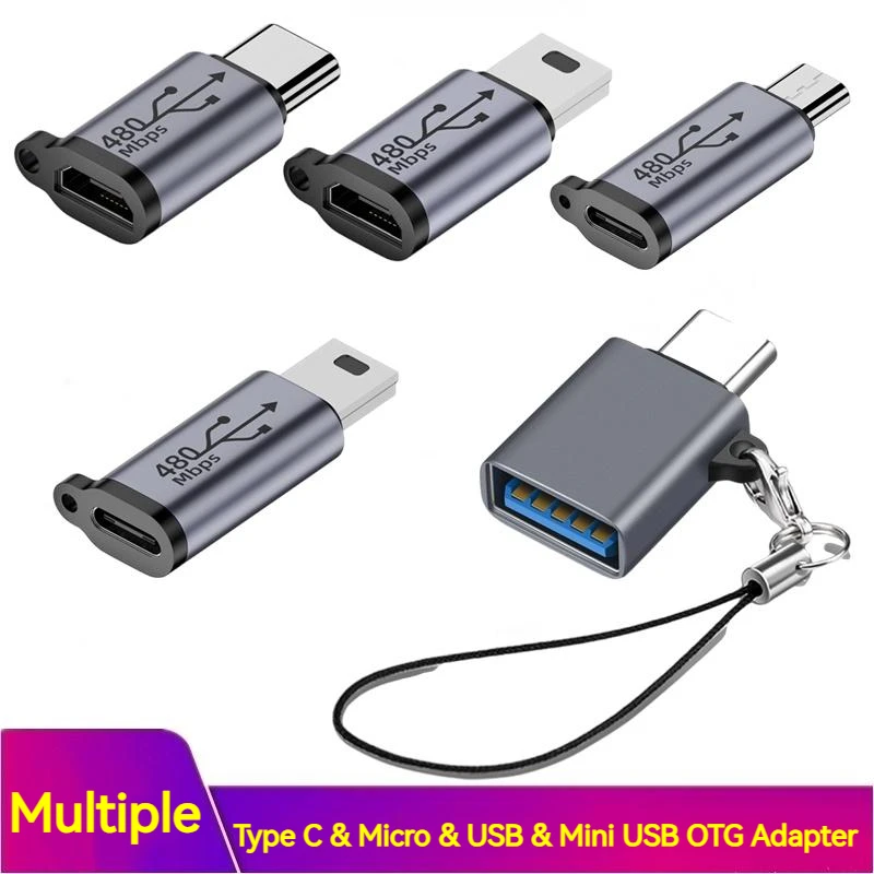 Aluminum-Alloy-Mini-Type-C-USB-Adapter-USB-3-0-USB-C-OTG-Data-Transfer ...