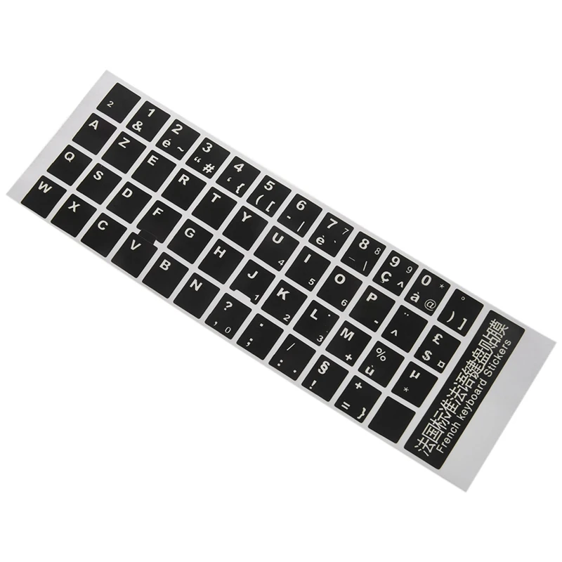 10 Pcs/lot White Letters French Azerty Keyboard Sticker Cover Black For ...