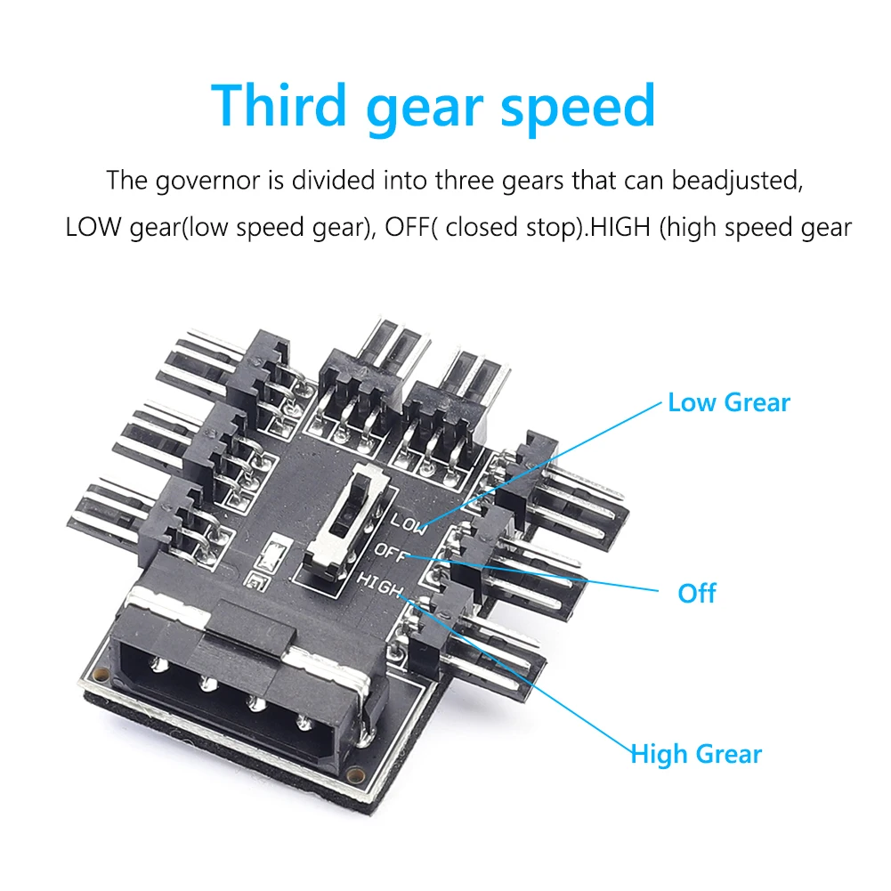 Motherboard SATA/4 Pin 1 to 8 3 Pin PWM Cooler Fan HUB Splitter ...