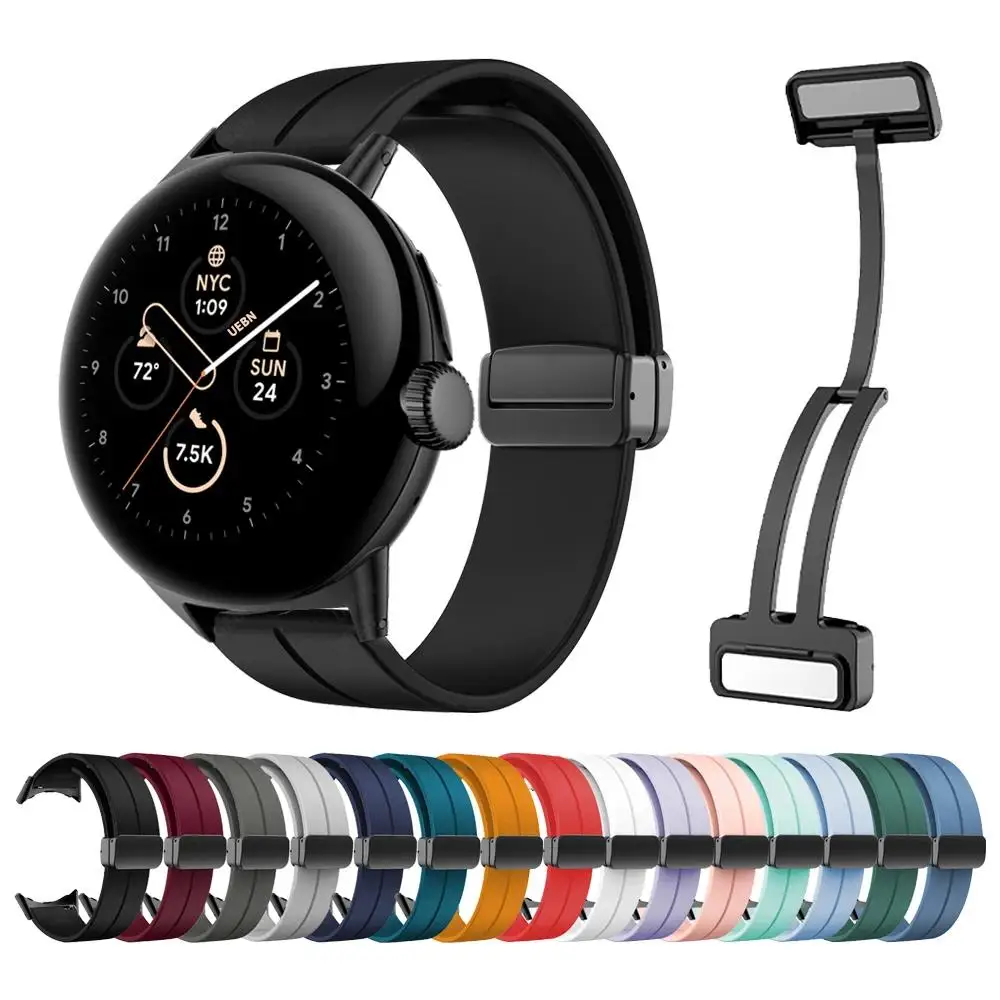 For Pixel Watch 2 Strap Accessories Magnetic Silicone pulseira Sport ...