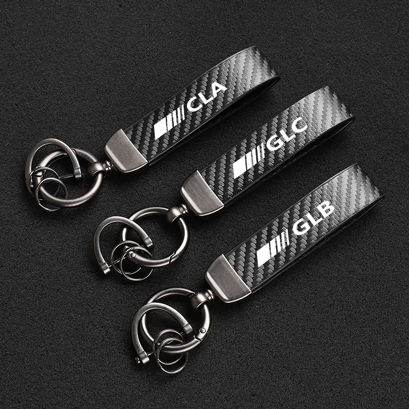 Leather-Car-KeyChain-High-Grade-Carbon-Fiber-For-Mercedes-Benz-A-C-E ...