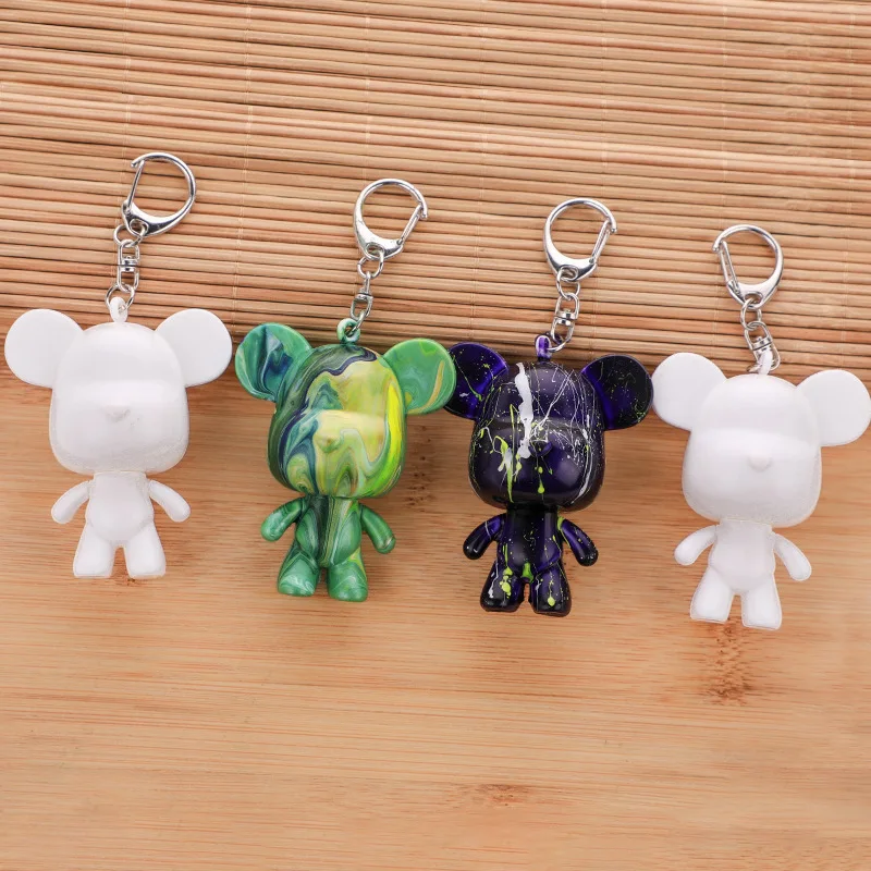 DIY Creative Fluid Bear Doll Toy Handmade Violent Bear Keychain Home ...