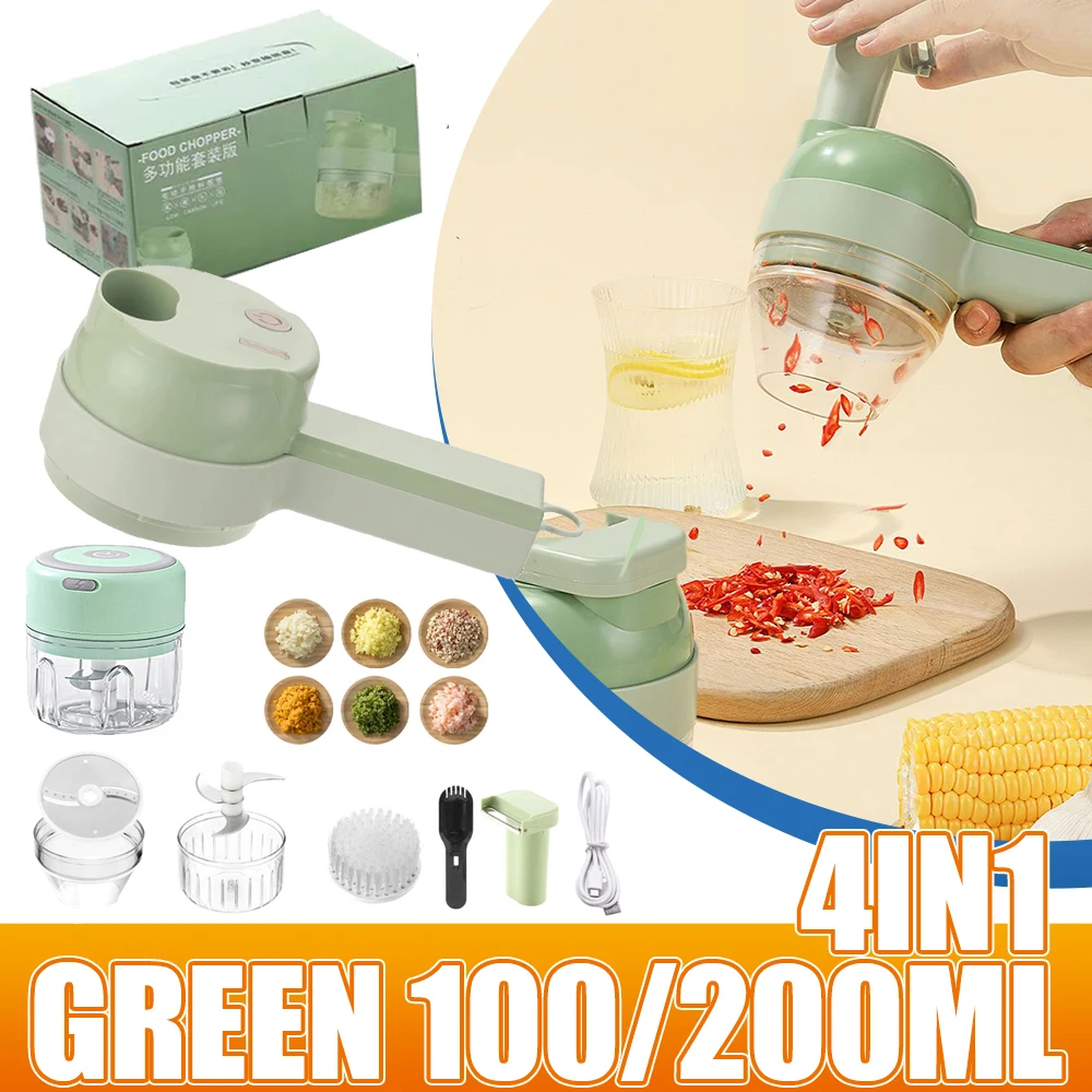 New Handheld 4 In1 Electric Vegetable Cutter Multifunctional Slicer ...