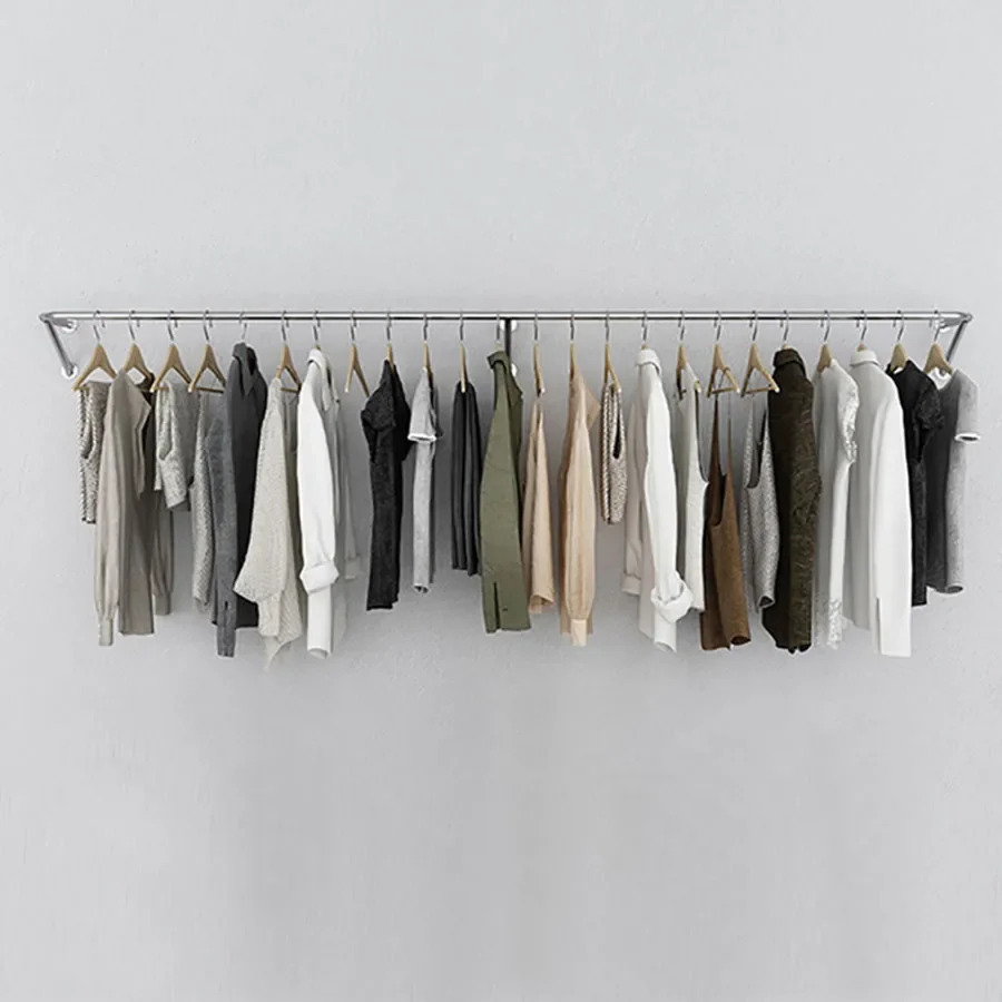 Sliver-Cloth-Racks-Wall-Hanging-Golden-Simple-Minimalist-Rustic-Long ...