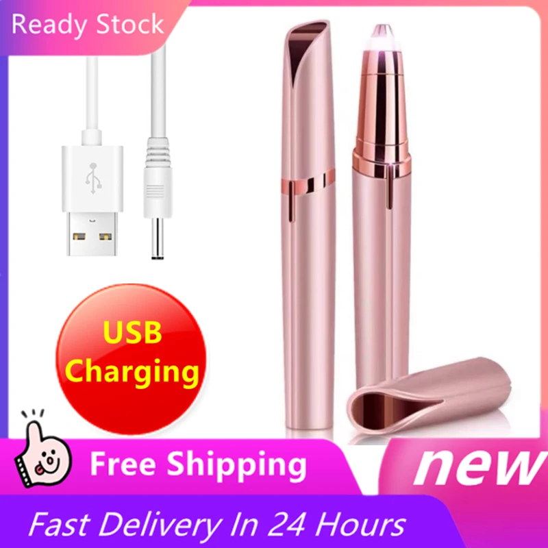 Newest-USB-Electric-Eyebrow-Trimmer-Makeup-Painless-Eye-Brow-Epilator ...
