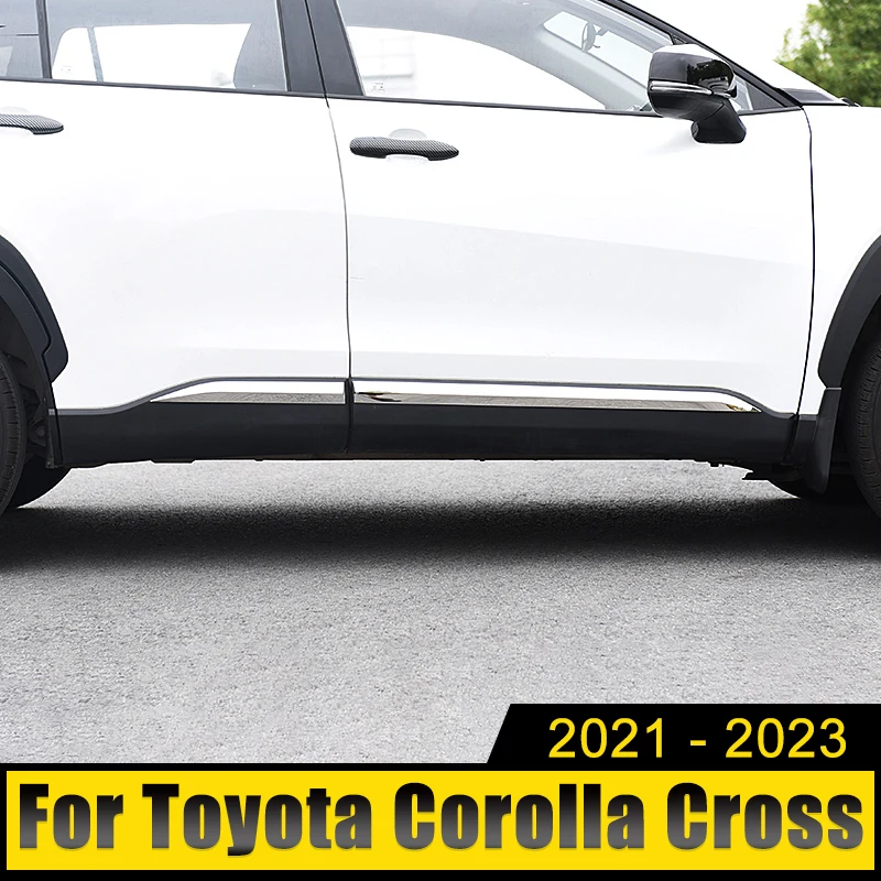 For-Toyota-Corolla-Cross-XG10-2021-2022-2023-Hybrid-Stainless-Car-Side ...