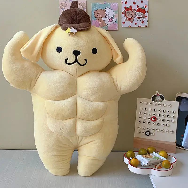 Sanrio-Plush-Pompompurin-Kawaii-Cartoon-Cute-Funny-Pectoral-Muscles-Abs ...