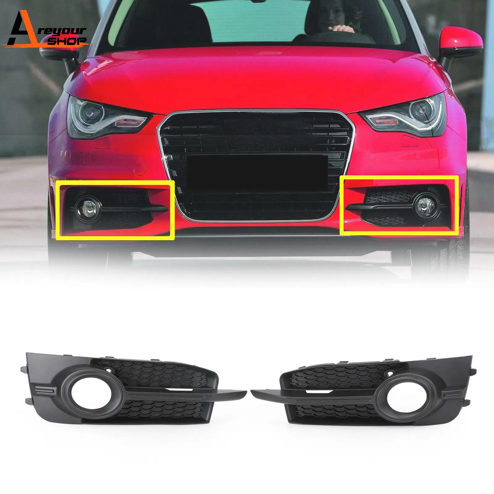 Areyourshop-8X0807682B-8X0807681B-Front-Bumper-Fog-Light-Cover-Grille ...