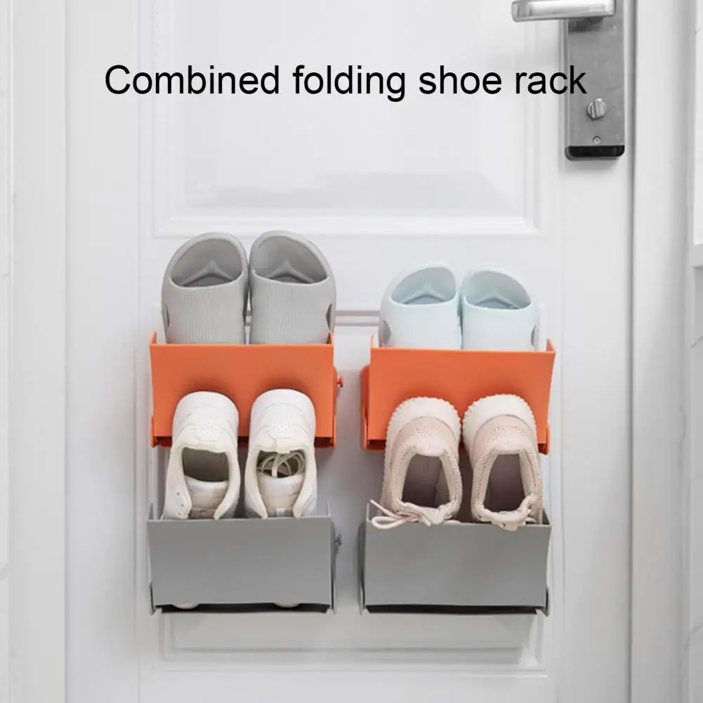 Punch-Free-Wall-Mounted-Shoes-Shelf-Shoe-Rack-Folding-Seamless-PP-Wall ...