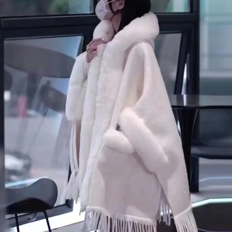 winter-new-thickened-loose-capes-coats-plush-large-warm-fur-collar ...