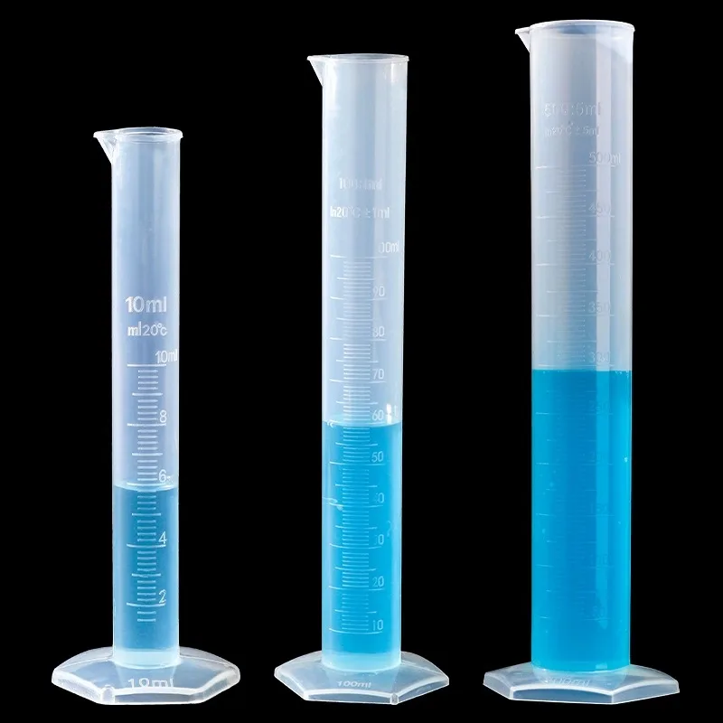 1-PCX-Hexagon-Bottom-Transparent-Measuring-Plastic-Graduated-Cylinder ...