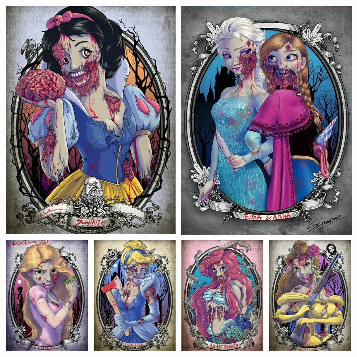 Creepy Disney Princess Drawings