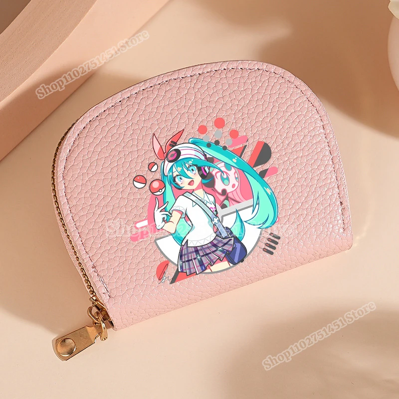 Cartoon Hatsunes Miku Shell-shaped Semi-circular Accordion Wallet with ...