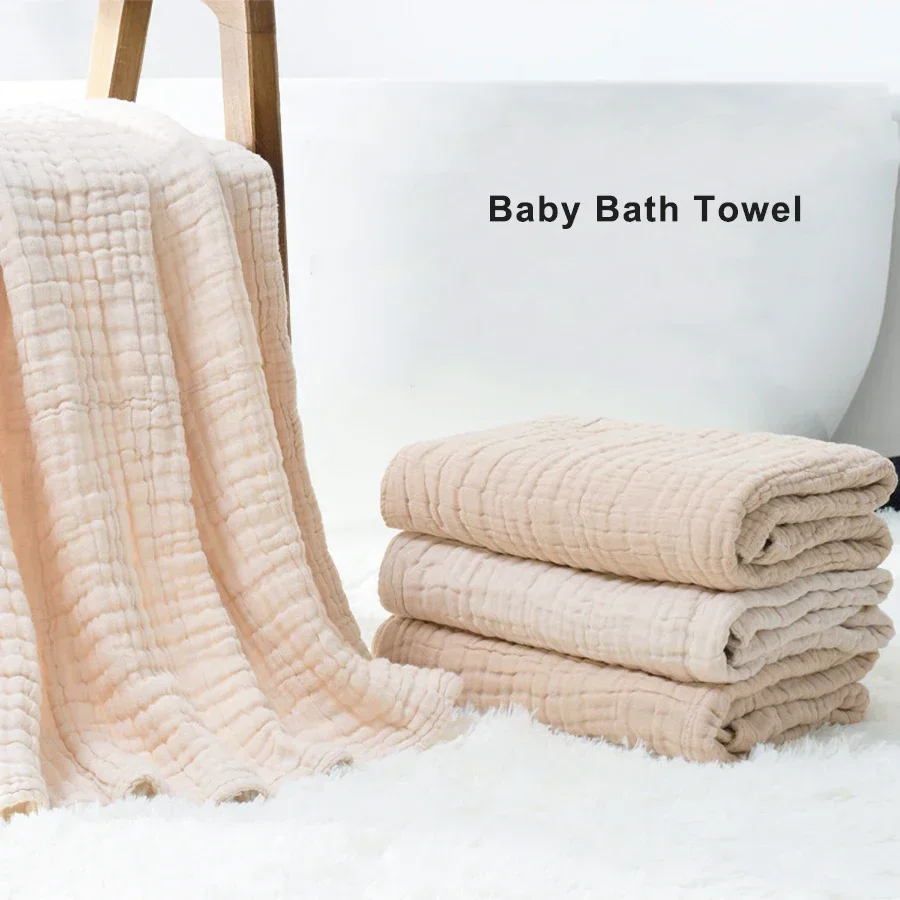 Serviette-de-Bain-pour-B-b-Lange-Ronde-en-Pur-Coton-Mousseline-Bulles ...