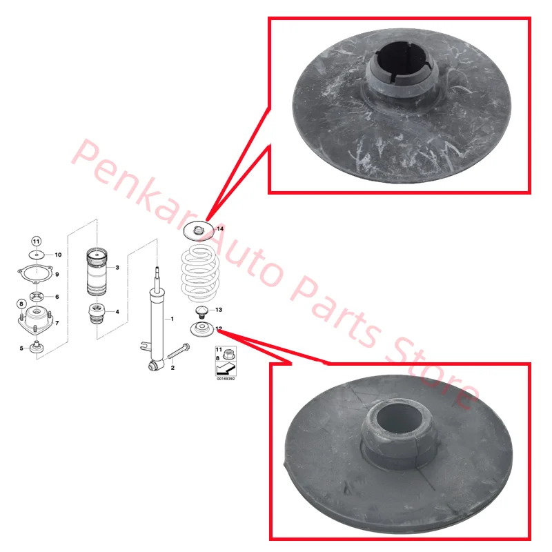 Rear Shock Spring Insulator Spring Pad 33536857006 33536857003 For BMW ...