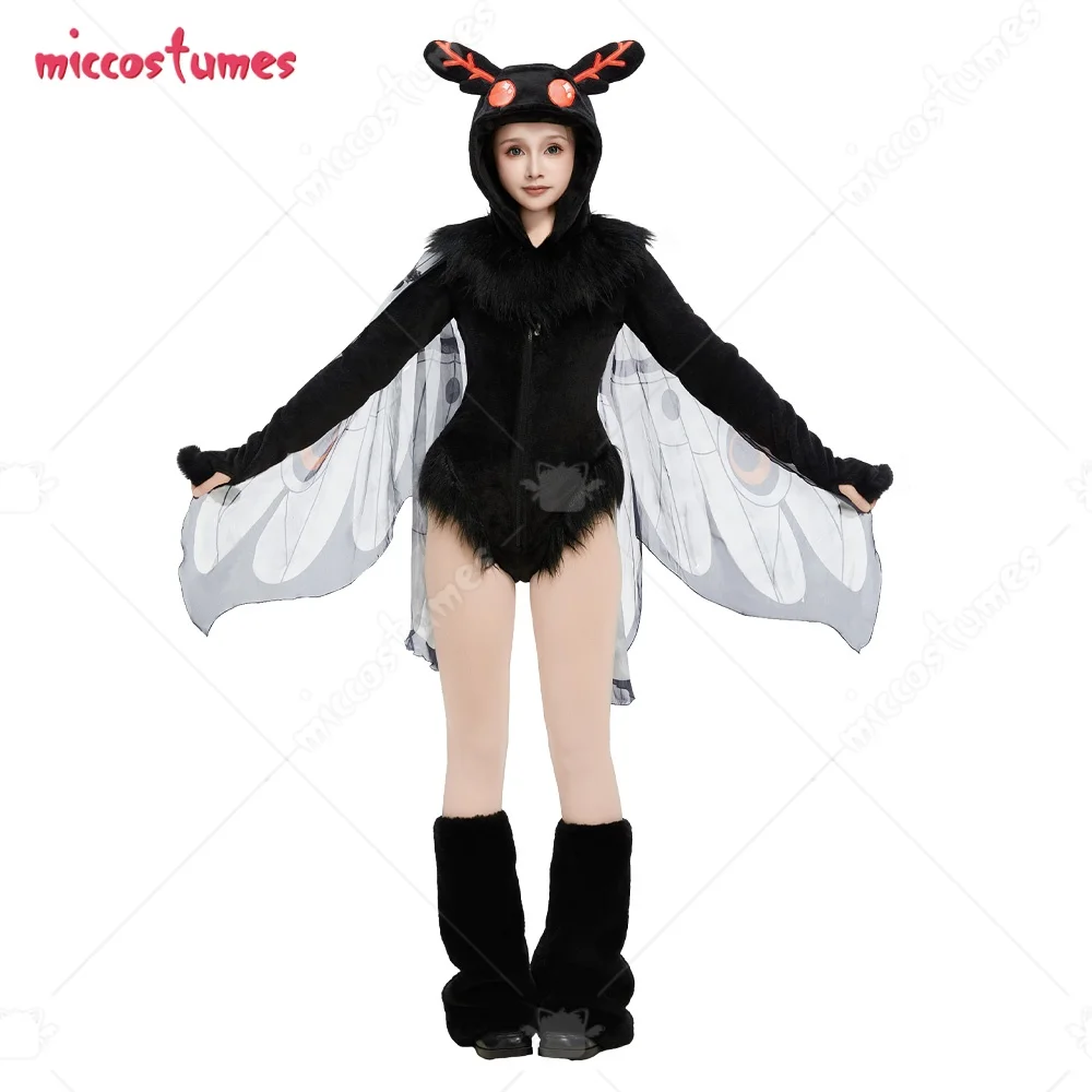Miccostumes Disfraz de mujer Mothman Cosplay Mono con capucha con alas ...